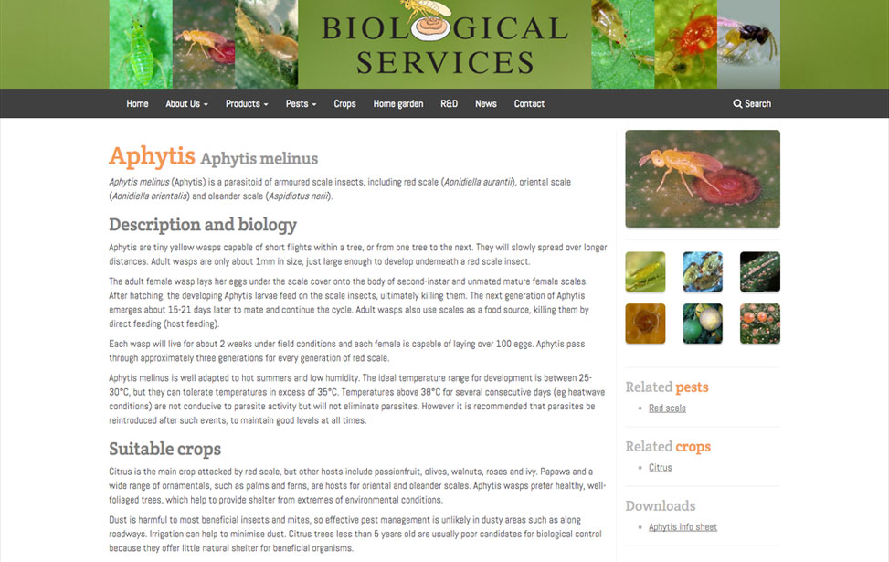 Biological Services web site redesign - Codesnap, Adelaide Hills